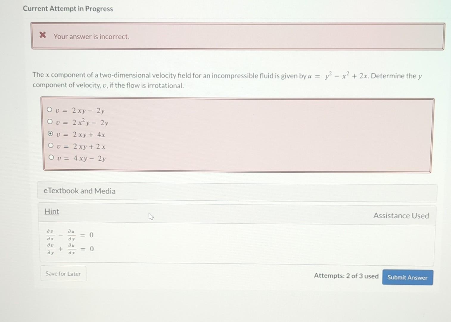 Solved Current Attempt in Progress Your answer is incorrect. | Chegg.com
