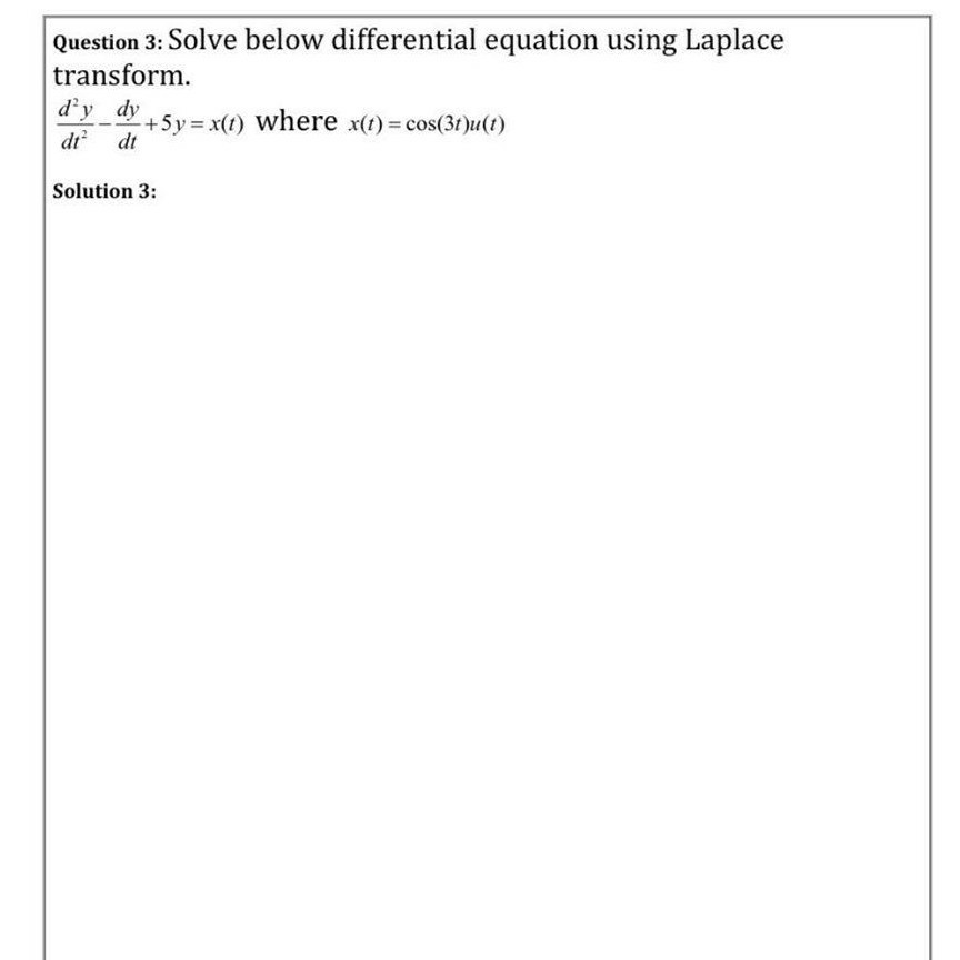 Solved Question 4: Solve difference equation below | Chegg.com