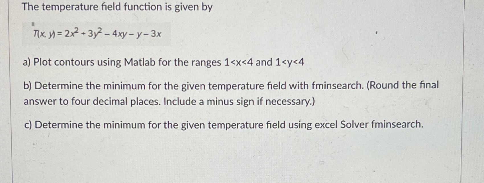 The temperature field function is given | Chegg.com