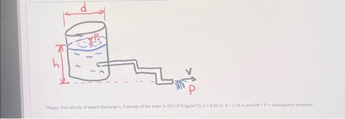 Phease, find velocity of wased discharge v, if | Chegg.com