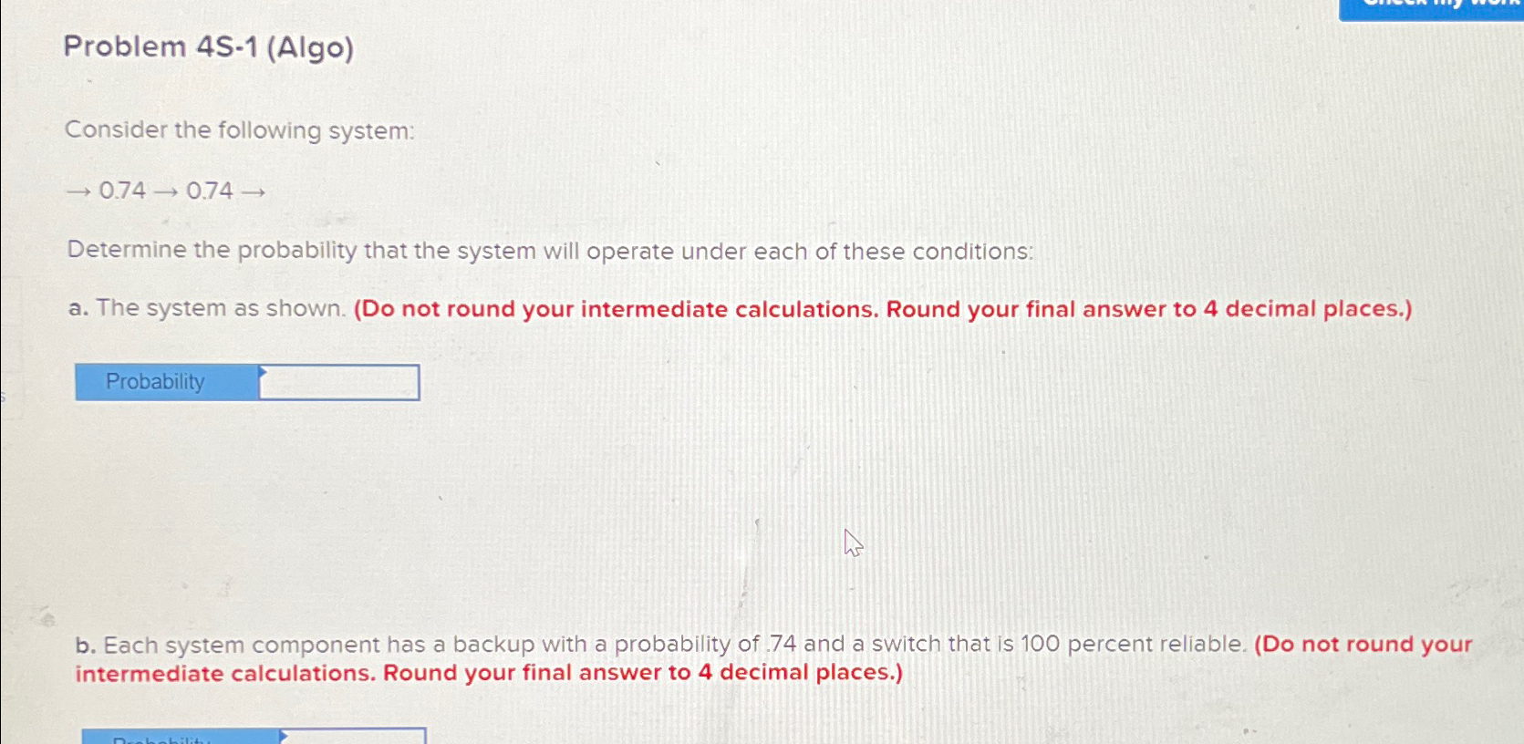 Solved Problem 4S-1 (Algo)Consider the following | Chegg.com