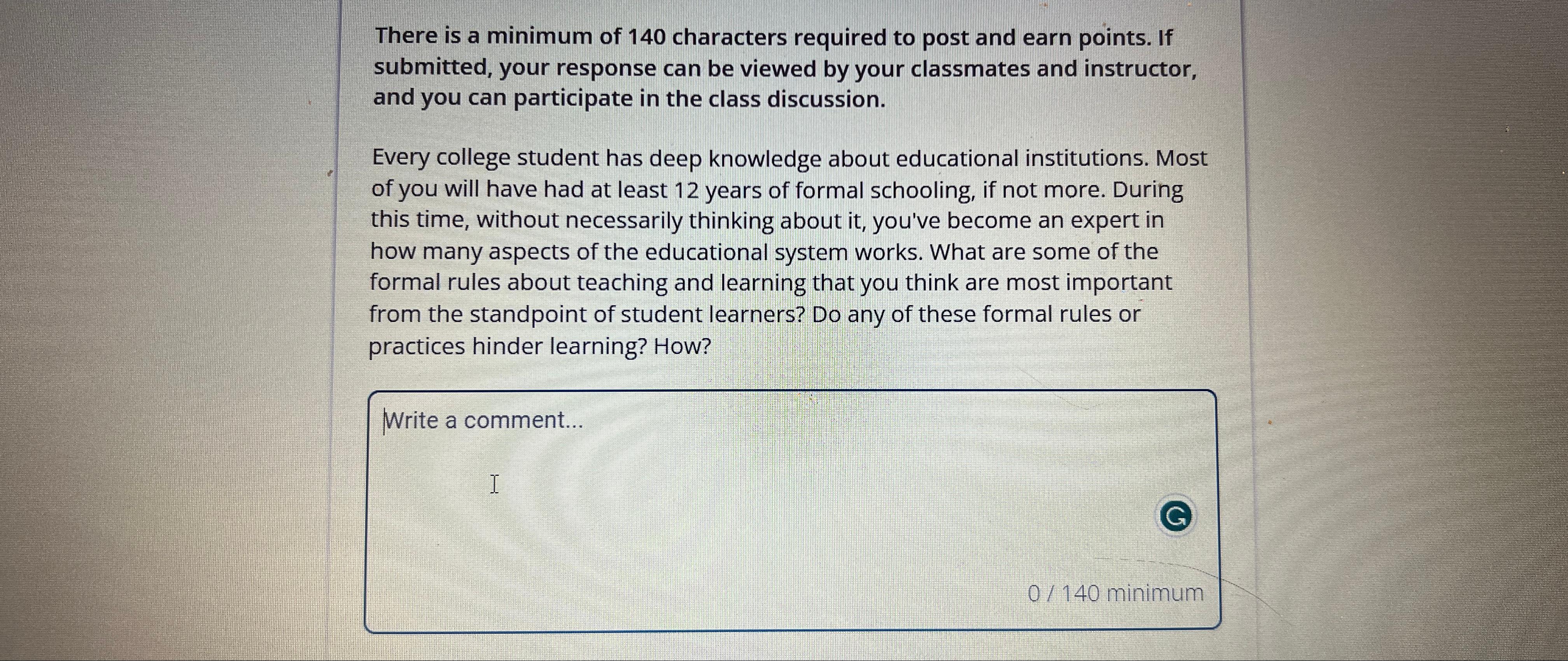Solved There is a minimum of 140 ﻿characters required to | Chegg.com