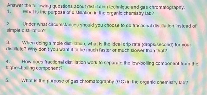Solved Answer the following questions about distillation | Chegg.com