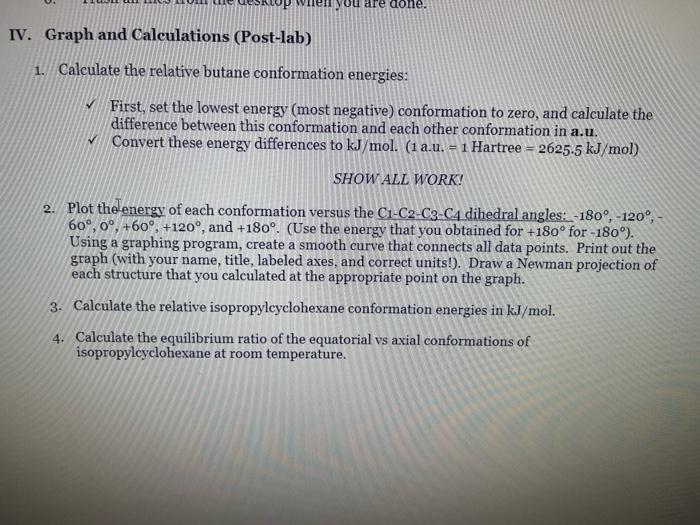 II. Free Energy Diagram of Butane Conformations 1. | Chegg.com