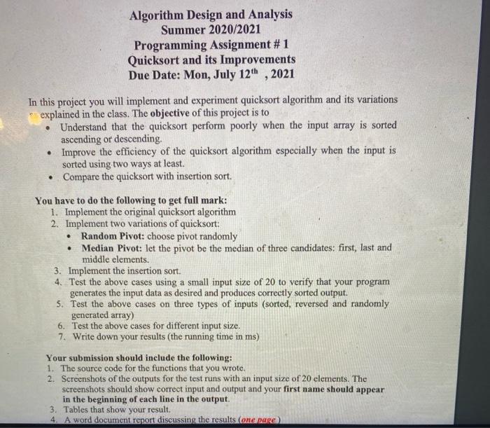 Solved This Is An Assignment For Algorith Design And 0045