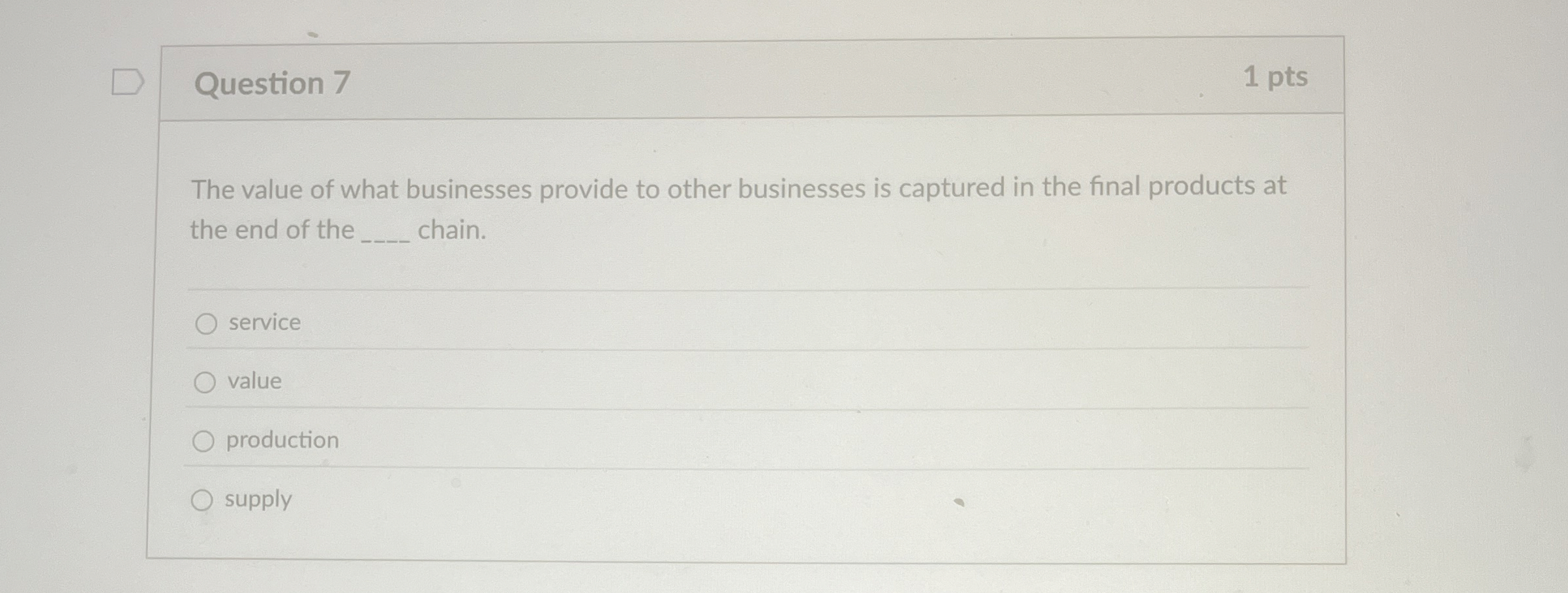 Solved Question 71 ﻿ptsThe value of what businesses provide | Chegg.com