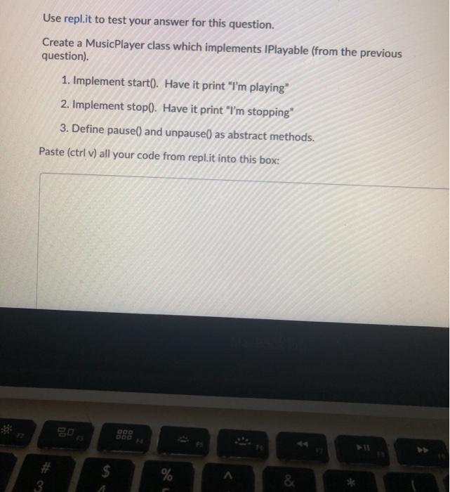 Solved Use repl.it to test your answer for this question. | Chegg.com