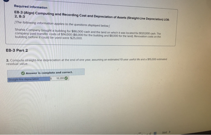 Solved Required information E8-3 (Algo) Computing and | Chegg.com