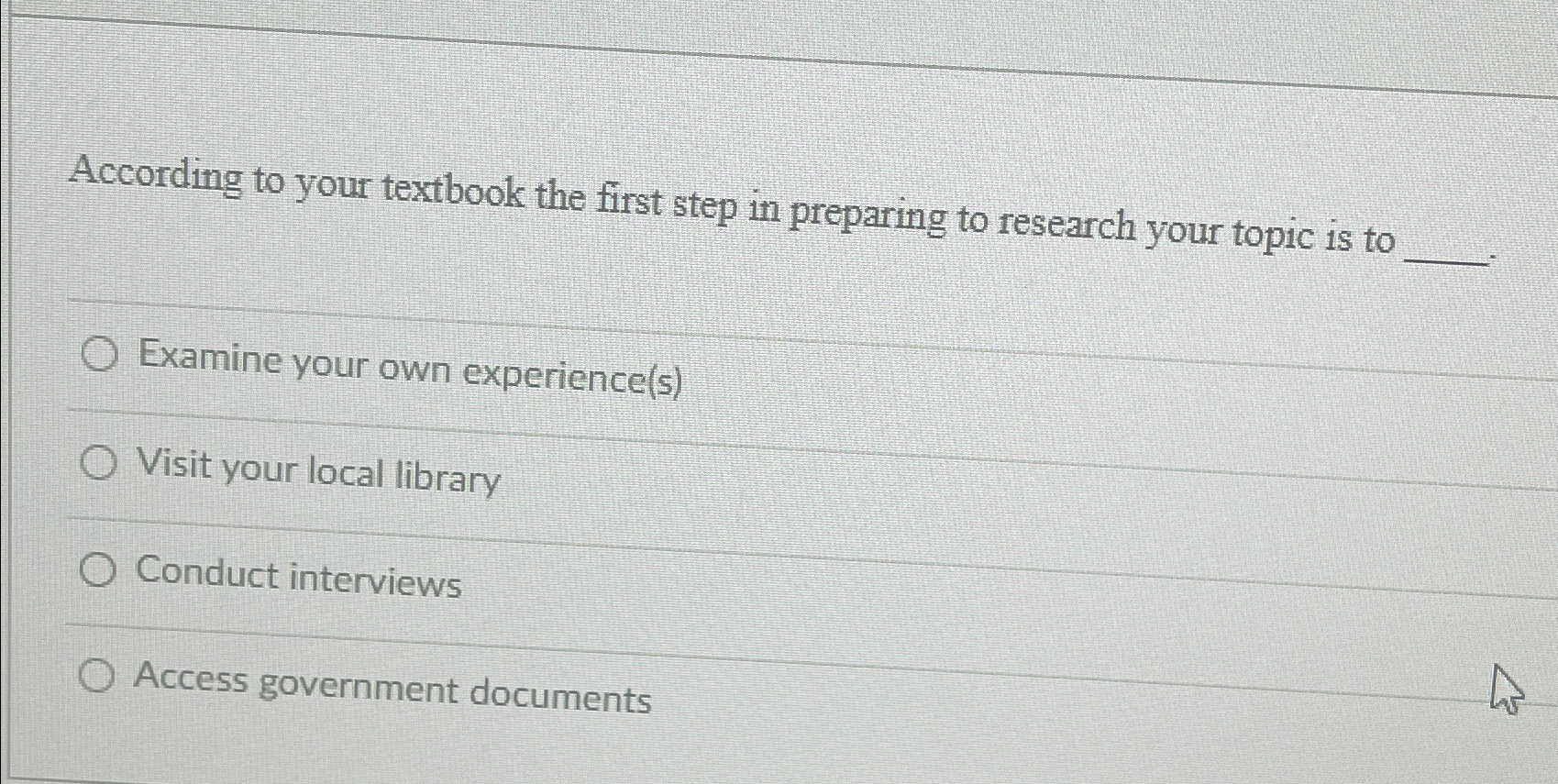 Solved According to your textbook the first step in | Chegg.com