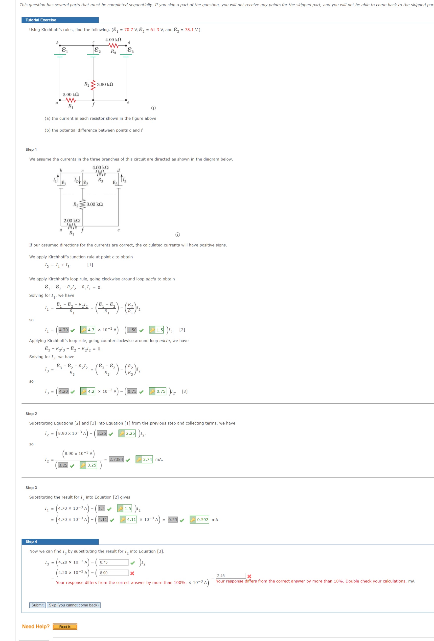 Solved Tutorial ExerciseUsing Kirchhoff's rules, find the | Chegg.com