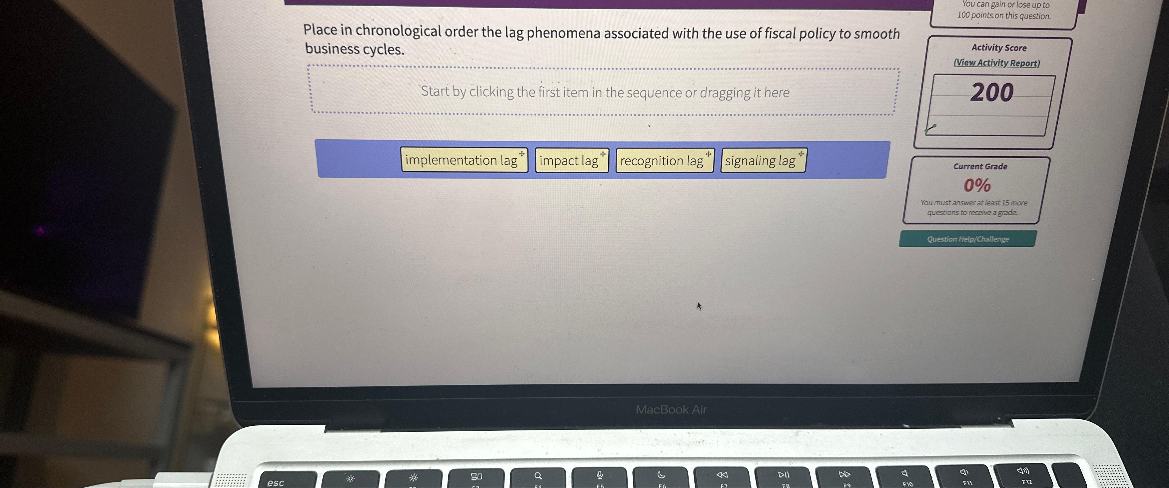 Solved Place in chronological order the lag phenomena | Chegg.com