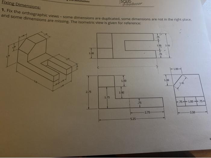 Solved Practice Exercise - Fixing Dimensions Engineering | Chegg.com