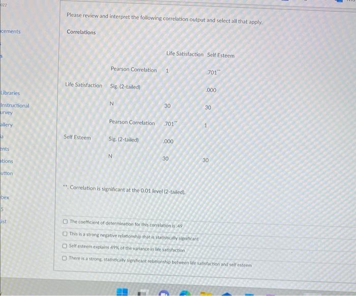 Solved Please review and interpret the following correlation | Chegg.com