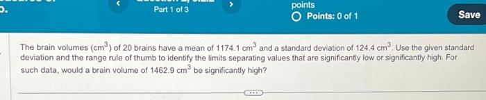 Solved O. Part 1 of 3 > points O Points: 0 of 1 Save The | Chegg.com Solved O. Part 1 of 3 > points O Points: 0 of 1 Save The | Chegg.com