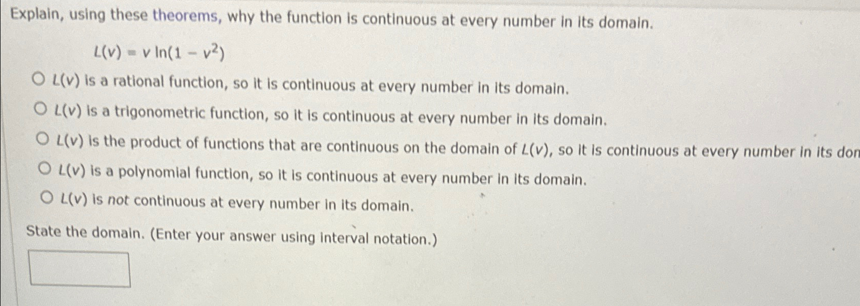Solved Explain, using these theorems, why the function is | Chegg.com