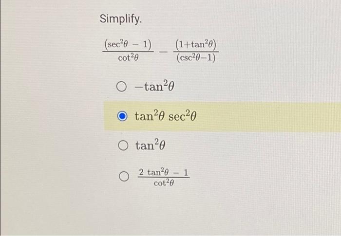 Solved Simplify. \\[ \\begin{array}{c} \\frac{\\left(\\sec | Chegg.com