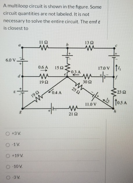 Solved A multiloop circuit is shown in the figure. Some | Chegg.com