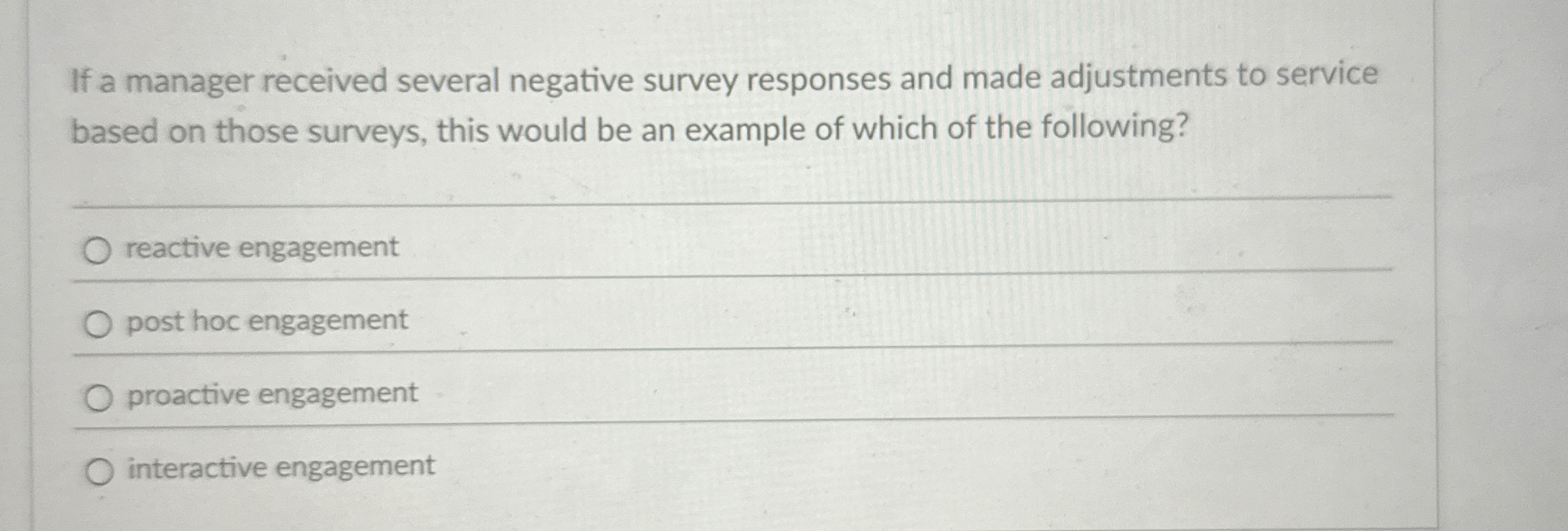 Solved If a manager received several negative survey | Chegg.com