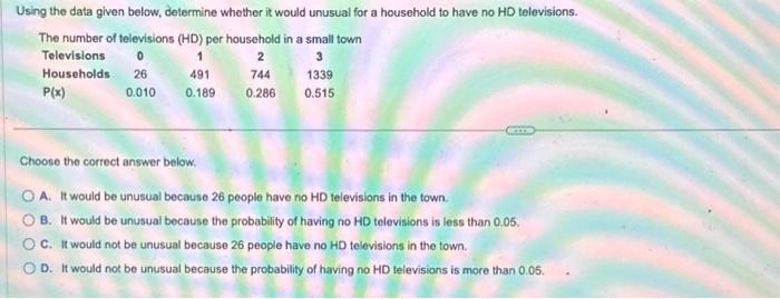 Solved Using the data given below, determine whether it | Chegg.com