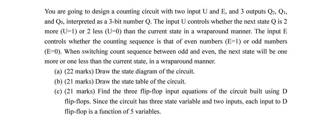 Solved You Are Going To Design A Counting Circuit With Two 1999