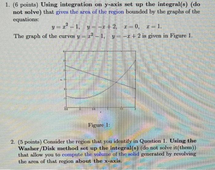 Solved ( 6 points) Using integration on y-axis set up the | Chegg.com
