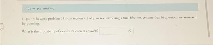 Solved er 17 10 attempts remaining. (1 point) Rework problem | Chegg.com