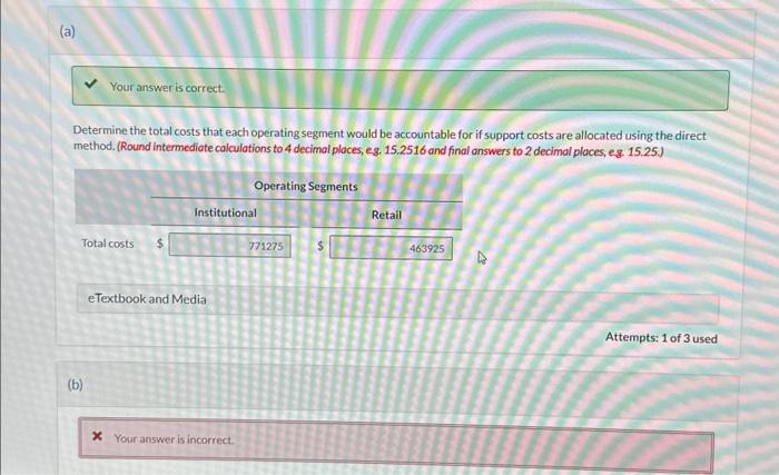 Solved Determine the total costs that each operating | Chegg.com
