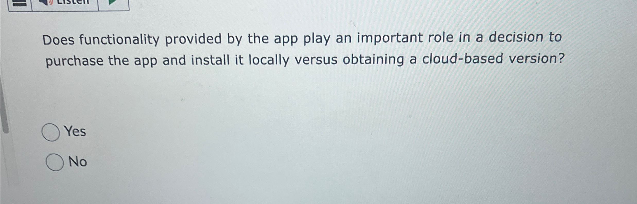 Solved Does functionality provided by the app play an | Chegg.com