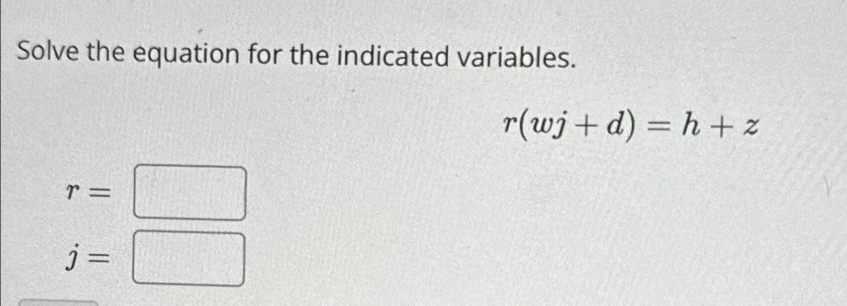 Solved Solve the equation for the indicated | Chegg.com
