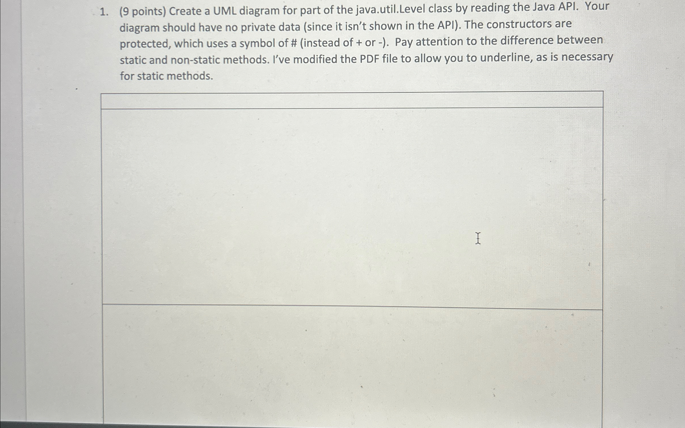 Solved (9 ﻿points) ﻿Create a UML diagram for part of the | Chegg.com