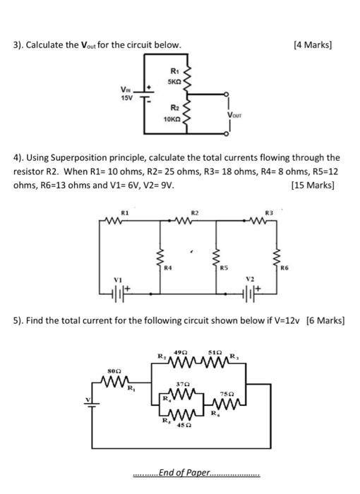 Solved 3). Calculate the Vout for the circuit below. [4 | Chegg.com