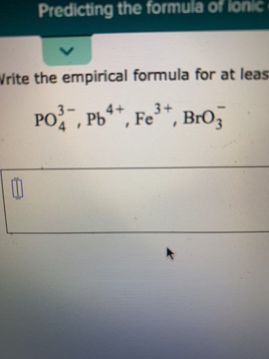 Solved write empirical formula for at least four ionic | Chegg.com