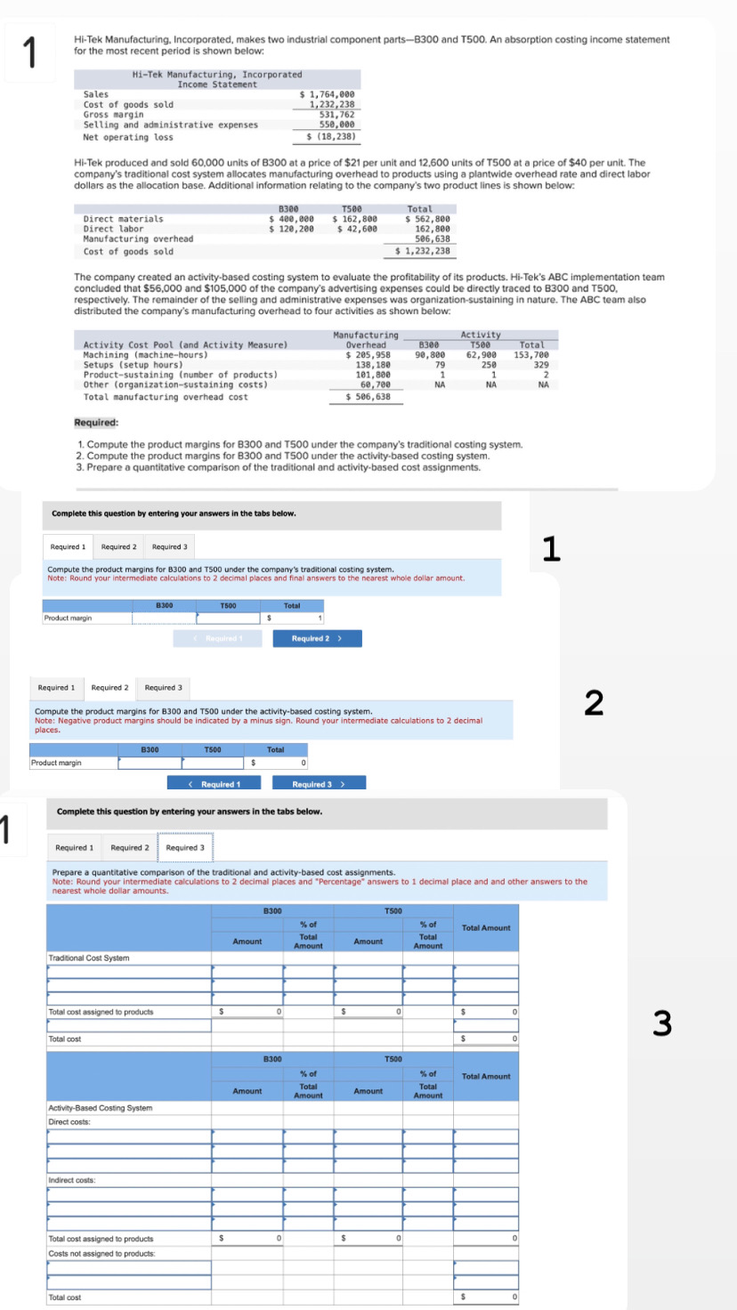 assignments.Hi-Tek Manufacturing, Incorporated, makes | Chegg.com
