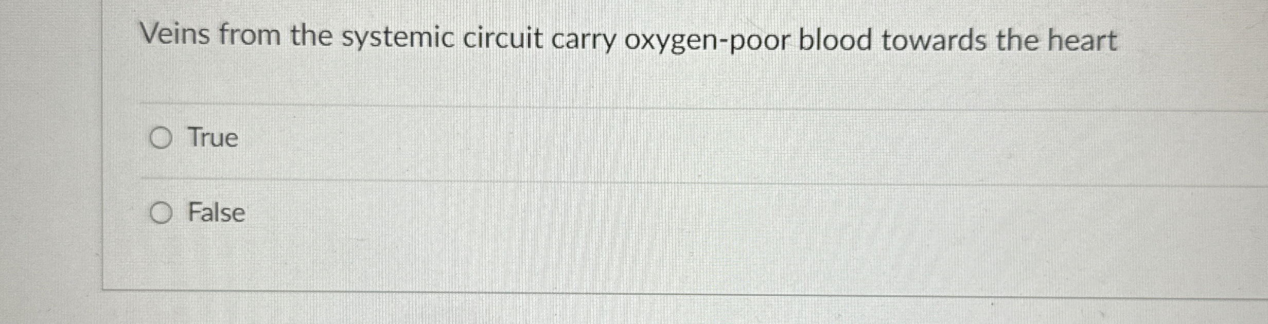Solved Veins from the systemic circuit carry oxygen-poor | Chegg.com