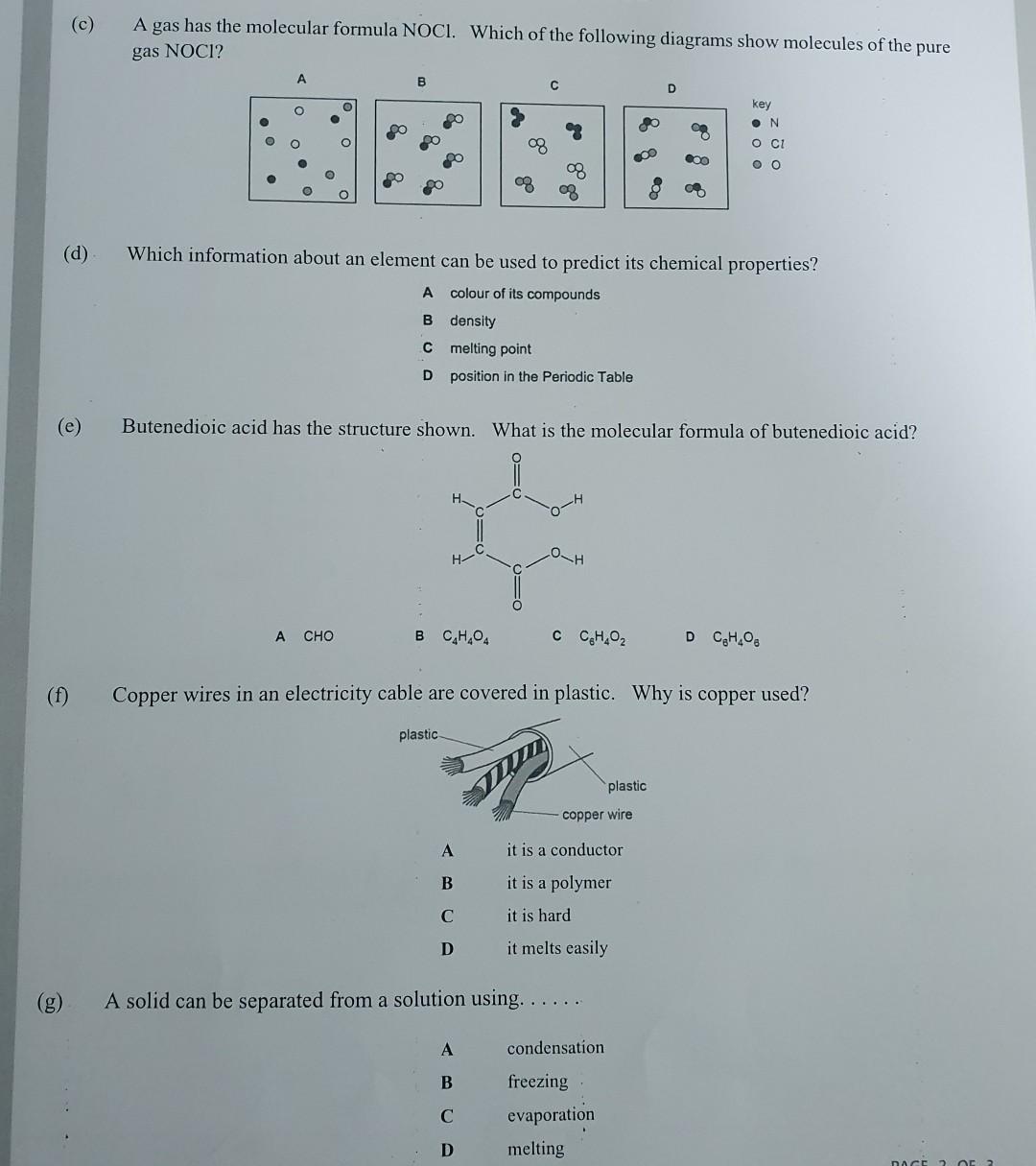Solved Question 1 Classify the following as an element, | Chegg.com