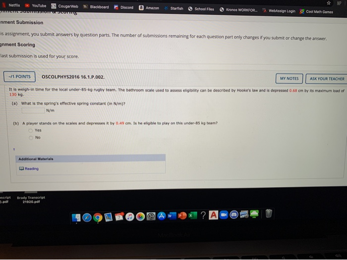 Solved Netflix Youtube Cougar Web CITIRSITUCIS Blackboard | Chegg.com