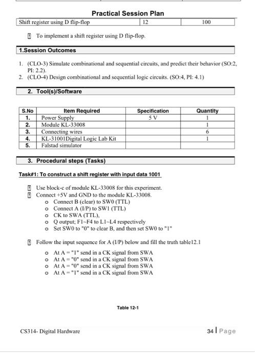 Solved 2 To Implement A Shift Register Using D Flip Flop