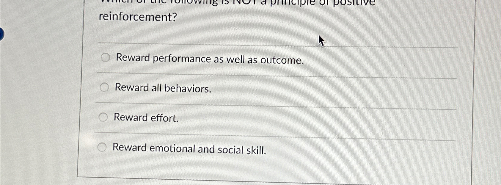 Solved reinforcement?Reward performance as well as | Chegg.com