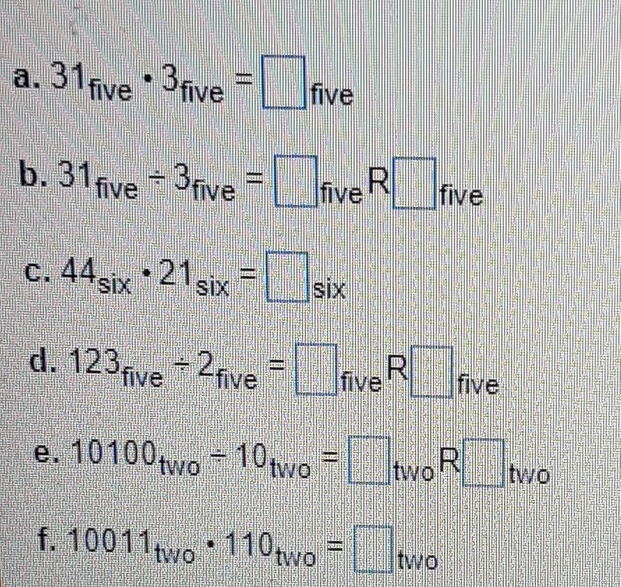 Solved Perform each of these operations using the bases | Chegg.com