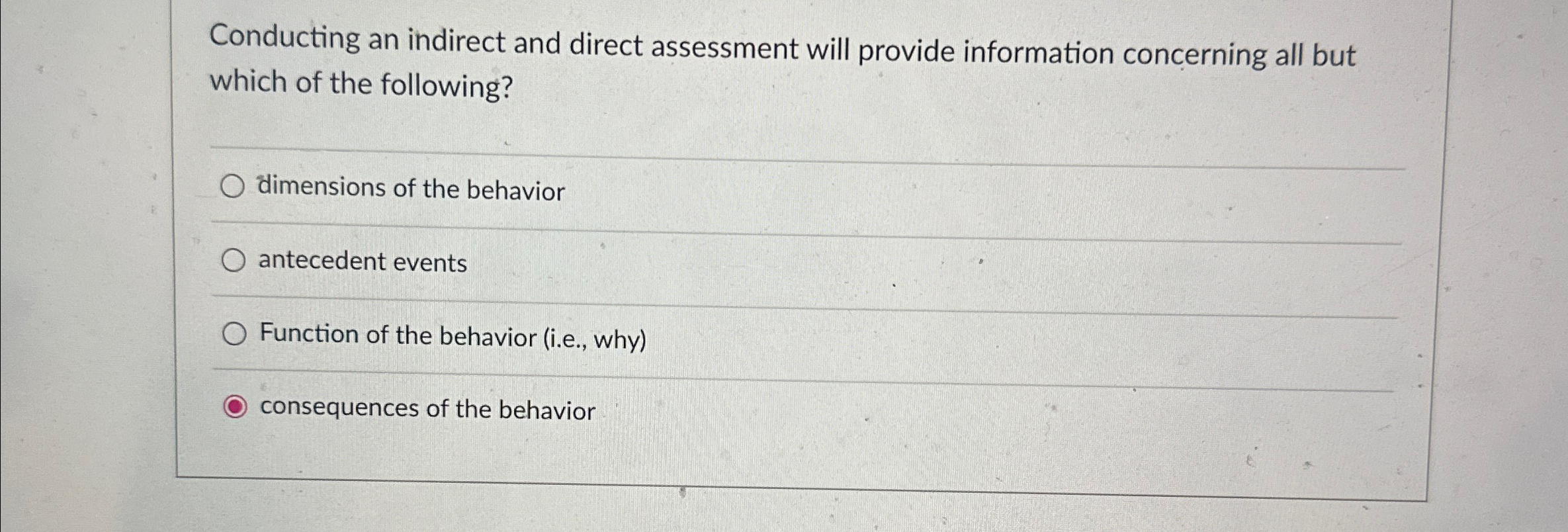 Solved Conducting an indirect and direct assessment will | Chegg.com