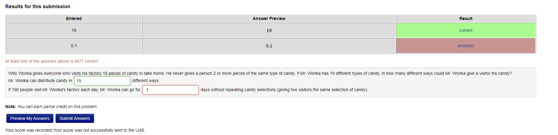 Solved Results for this submissionAt least one of the | Chegg.com