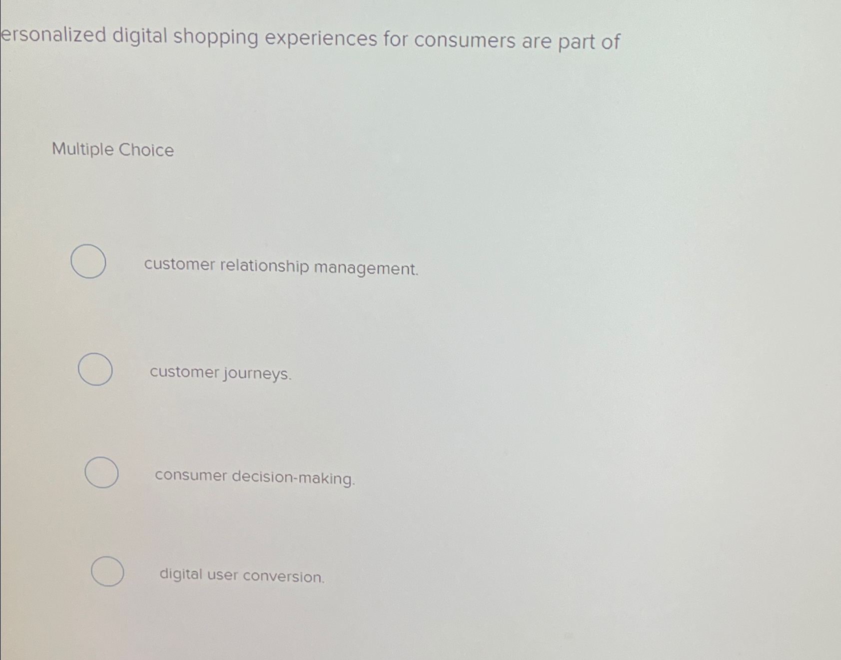 Solved ersonalized digital shopping experiences for | Chegg.com