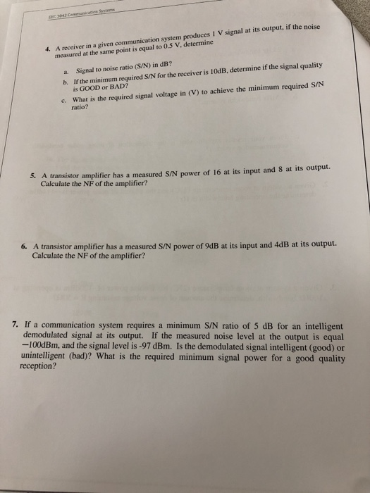 Solved Exercises 1. Calculate the thermal noise power in dBm | Chegg.com