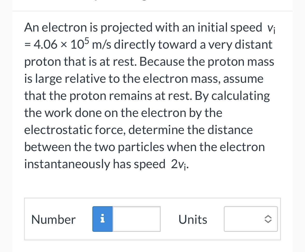 Solved An electron is projected with an initial speed | Chegg.com