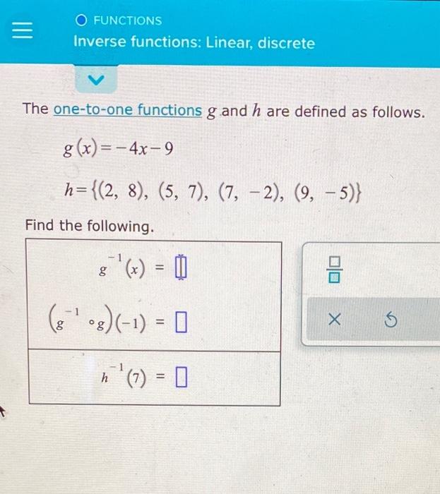 Solved O Functions Inverse Functions Linear Discrete The 2621