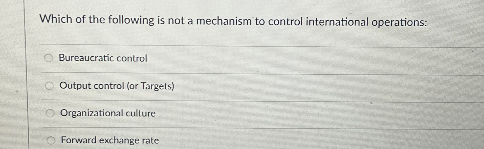 Solved Which of the following is not a mechanism to control | Chegg.com