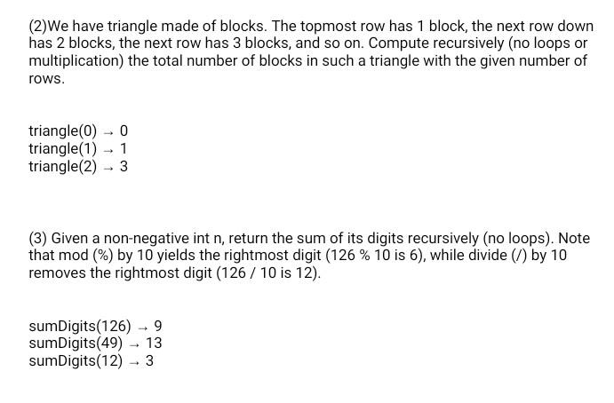 Solved (2)We have triangle made of blocks. The topmost row | Chegg.com