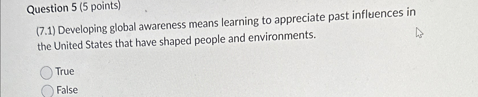 Solved Question 5 (5 ﻿points)(7.1) ﻿Developing global | Chegg.com