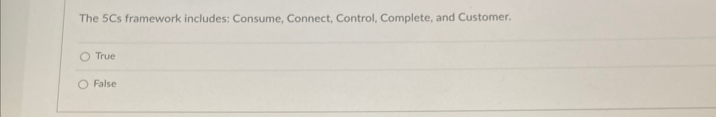 Solved The 5Cs framework includes: Consume, Connect, | Chegg.com
