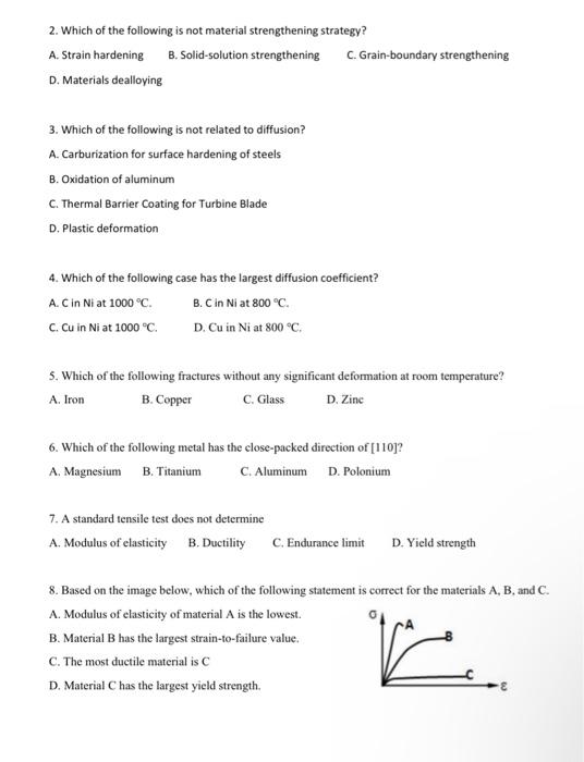 Solved 2. Which of the following is not material | Chegg.com